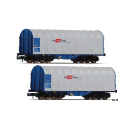 837924 2 piece set sliding tarpaulin wagons type Shimms, ÖBB (Rail Cargo Austria)