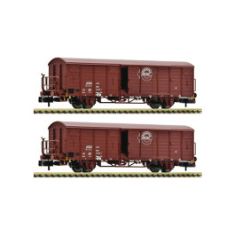 826214 2 piece set covered goods wagons, DR